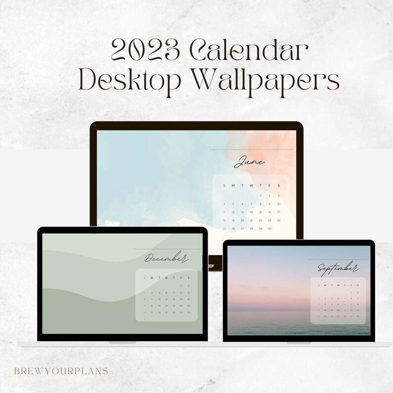 2023 Calendar Month Desktop Wallpapers 2023 Neutral Desktop Wallpapers ...