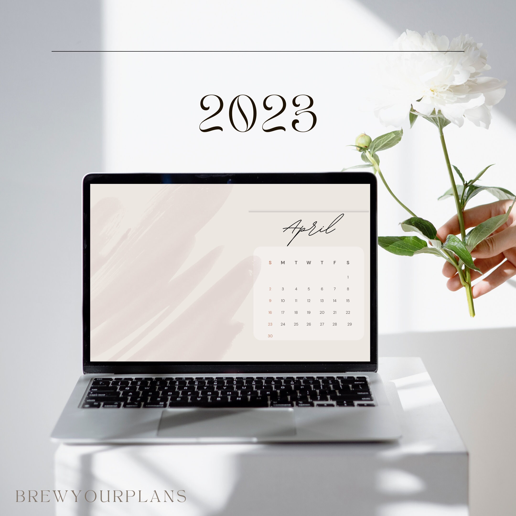 2023 Calendar Month Desktop Wallpapers 2023 Neutral Desktop Wallpapers ...