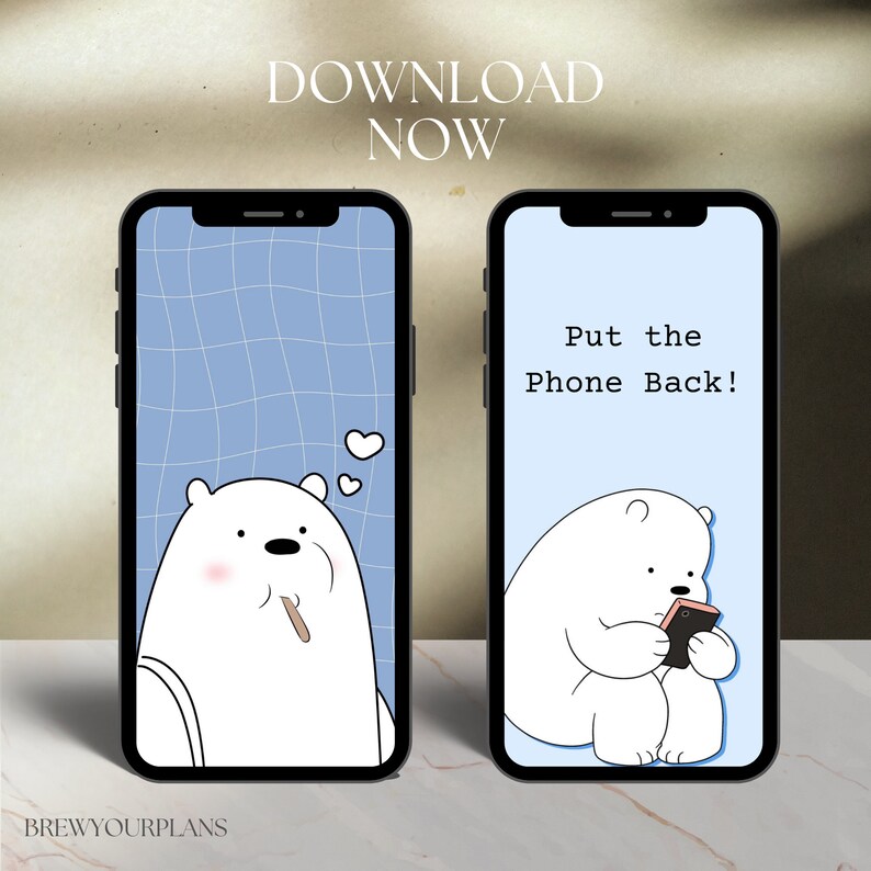 5-in-1 Phone Wallpapers Bundle We Bare Bears Cute and Minimalist ...