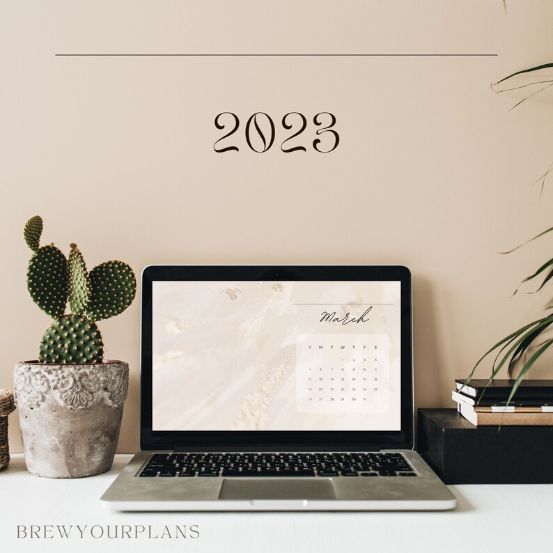 2023 Calendar Month Desktop Wallpapers 2023 Neutral Desktop Wallpapers ...