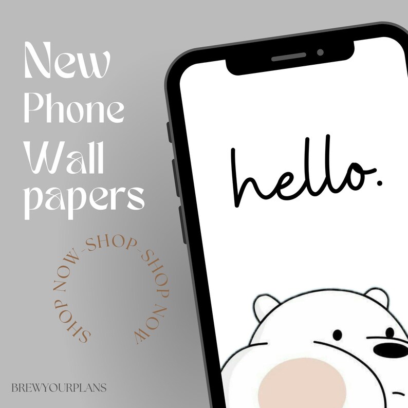 5-in-1 Phone Wallpapers Bundle We Bare Bears Cute and Minimalist ...