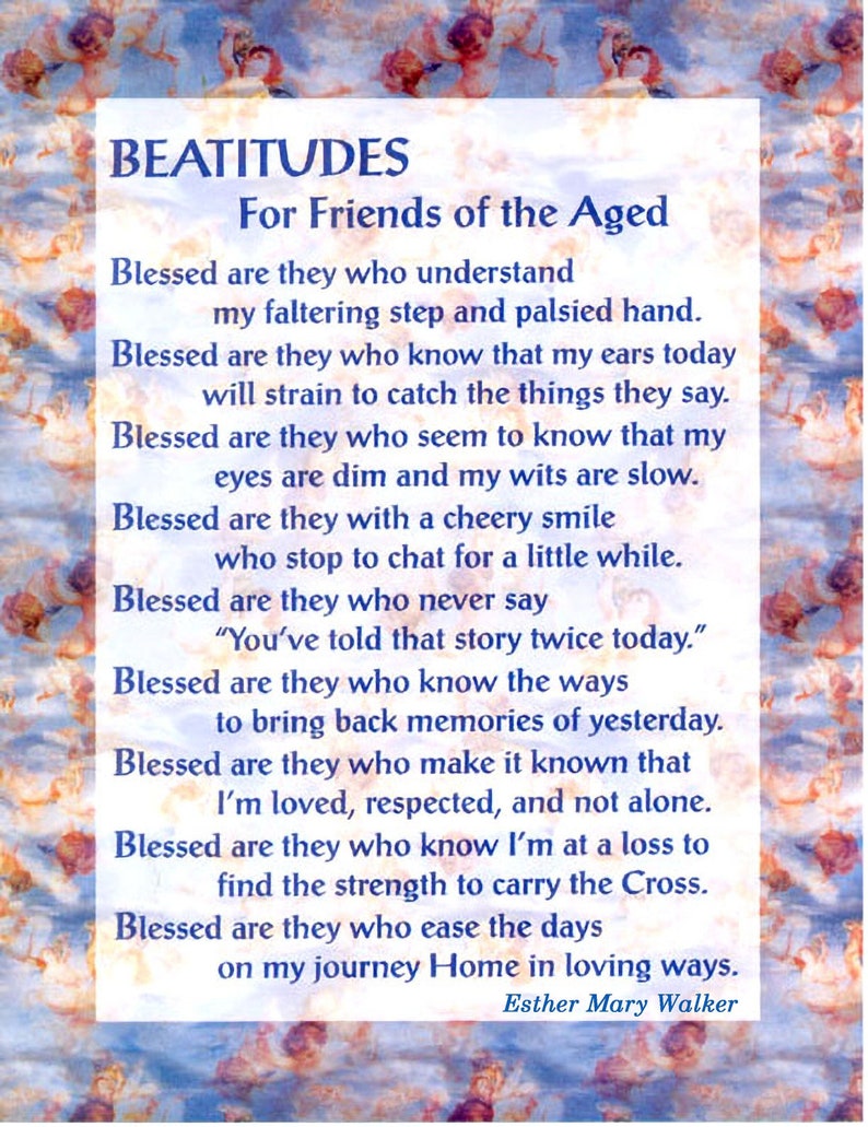 BEATITUDES ON AGING, Aging and Caregiver Poetry, Caregivers, Assisted ...