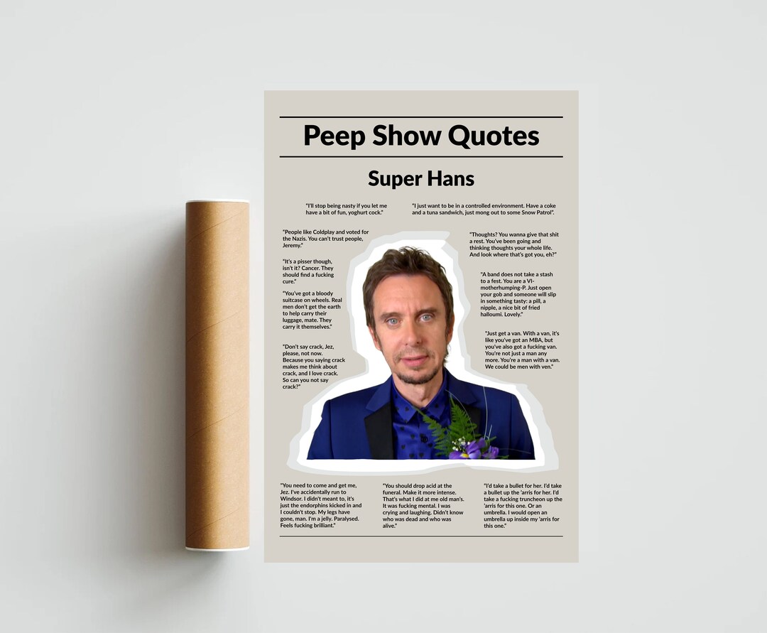 Peep Show Quotes Poster: Super Hans - Etsy