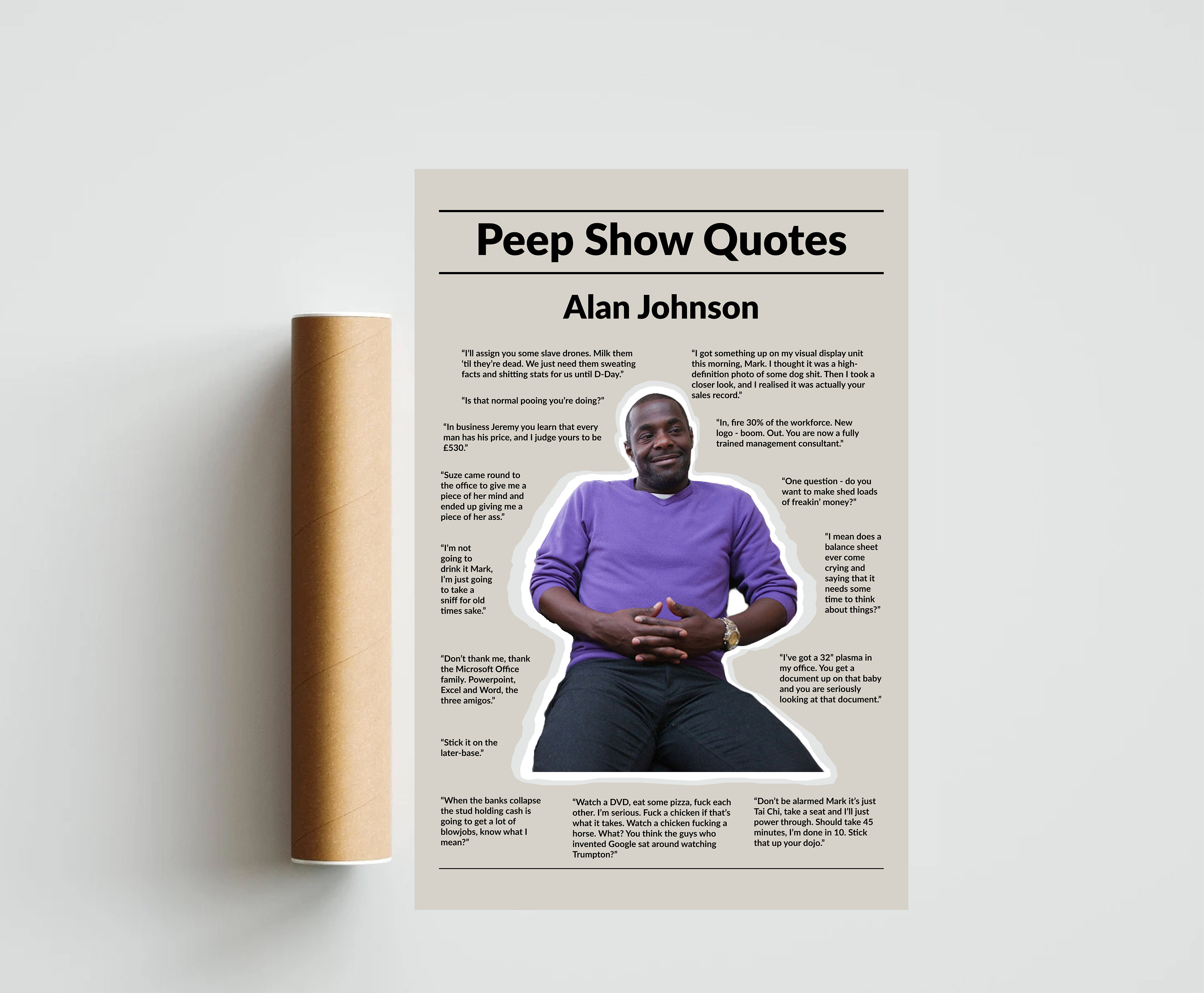 Peep Show Quotes Poster: Alan Johnson - Etsy