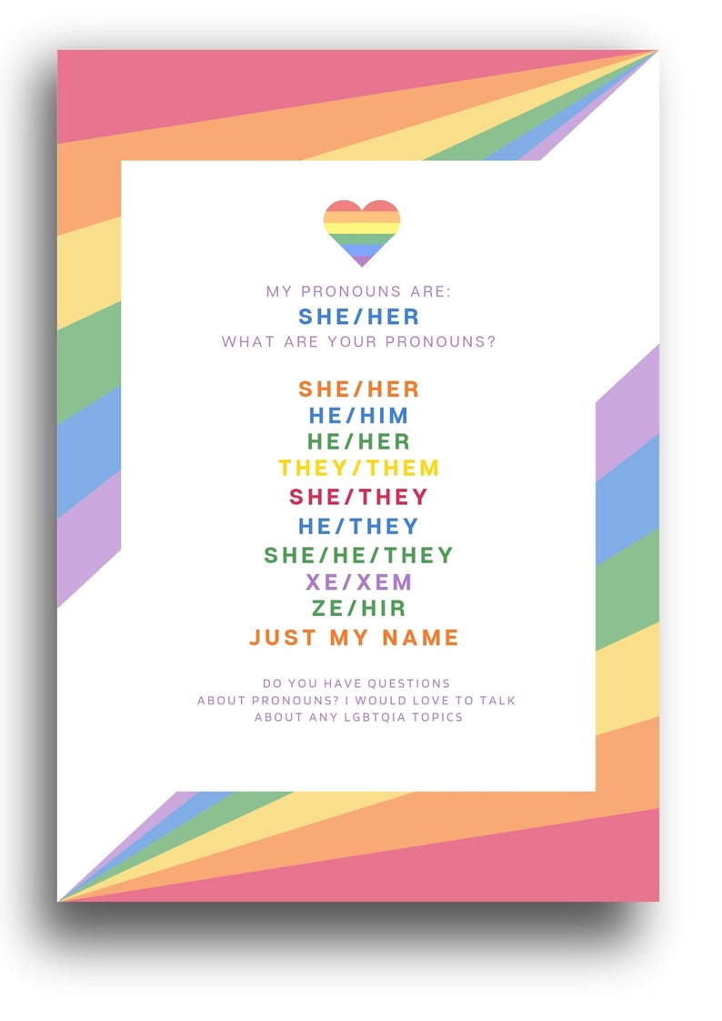 Pronoun Poster - She/her - Counselling Poster LGBTQIA+ CBT Psychology ...