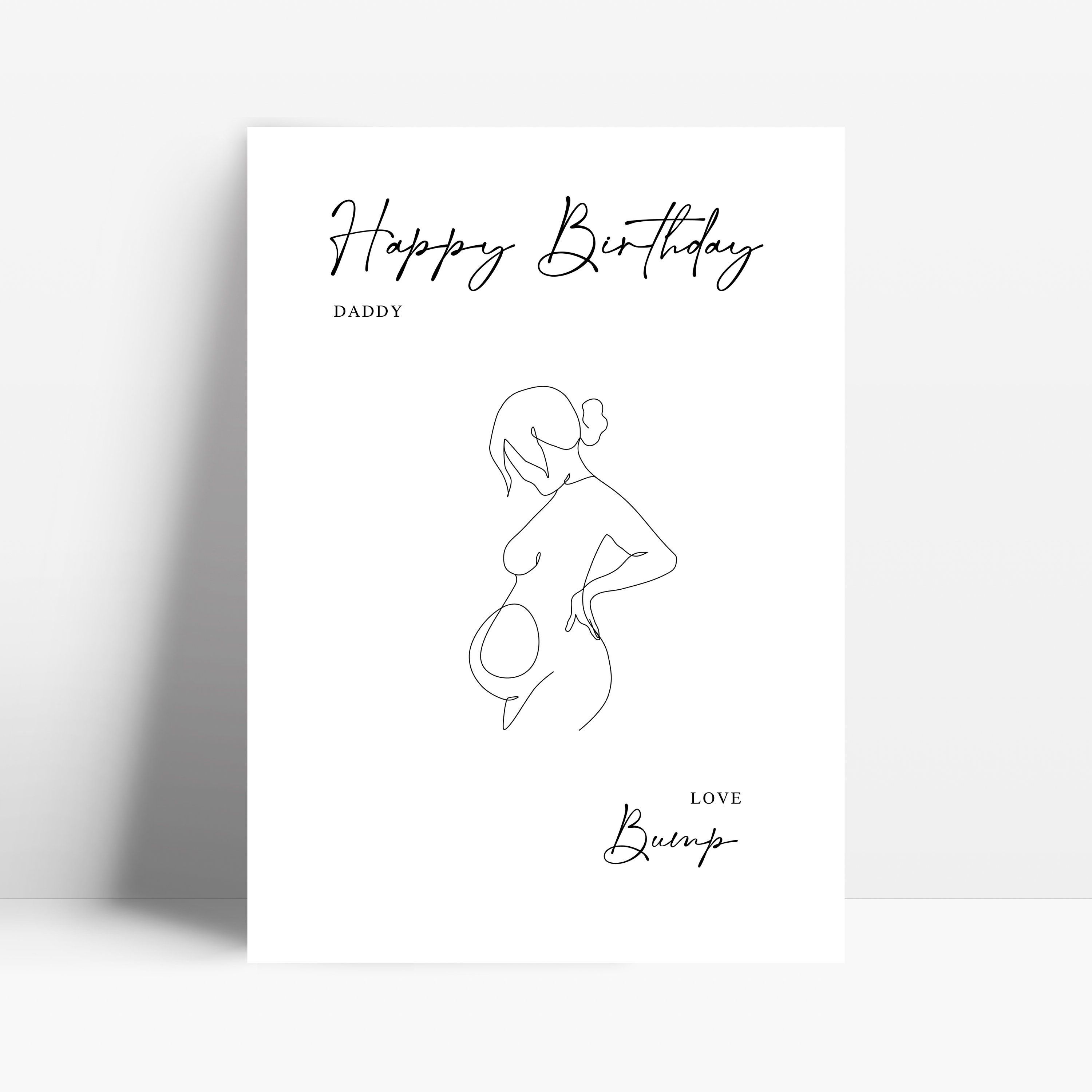 Happy Birthday Daddy, Love Bump. Card Digital Download - Etsy