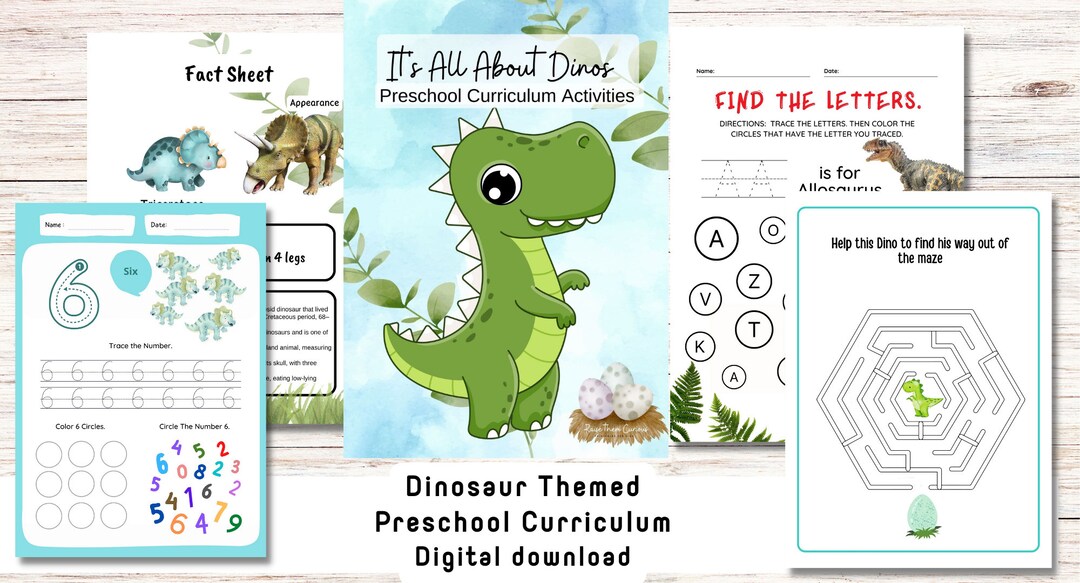 Dinosaur Themed Preschool Curriculum | 150 Activities | Digital ...
