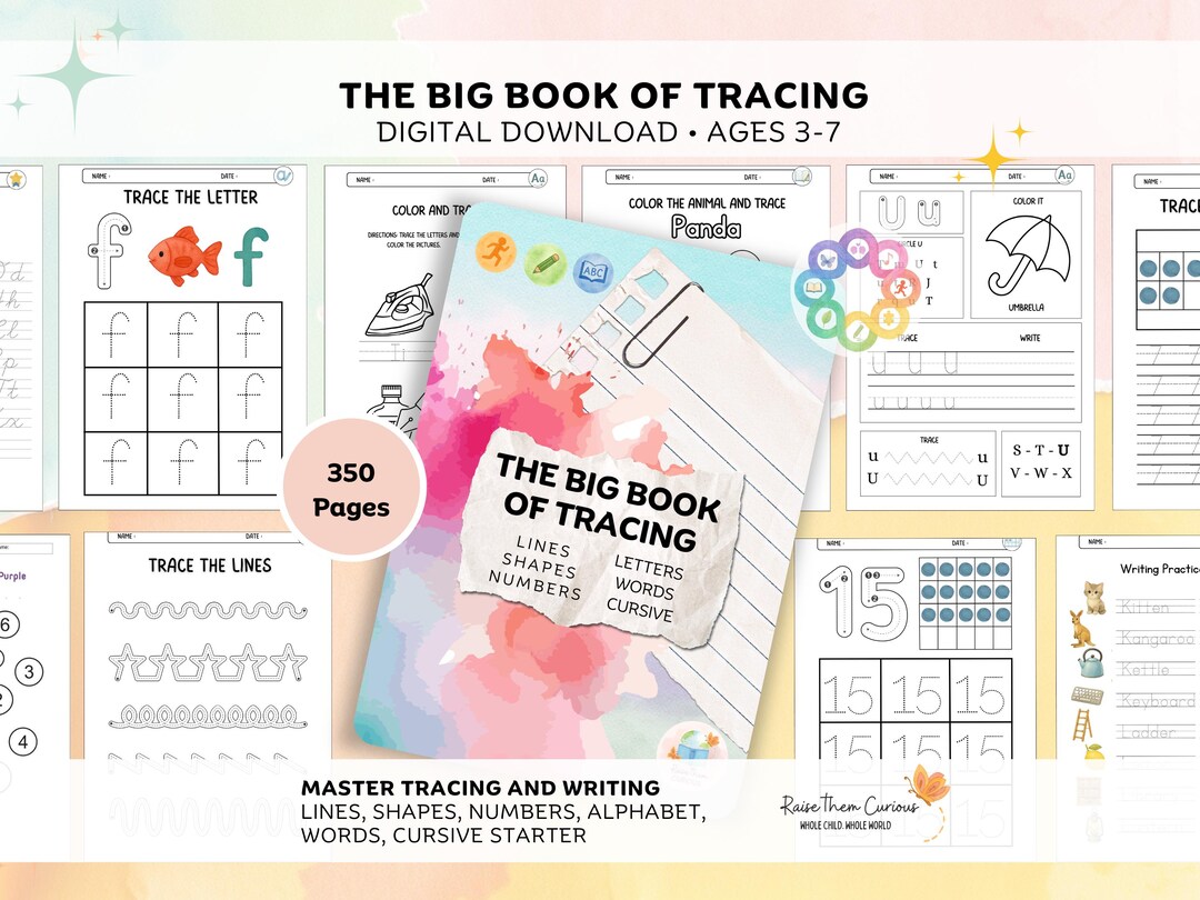 Big Tracing Workbook: Letter Families, Numbers, Shapes (digital ...