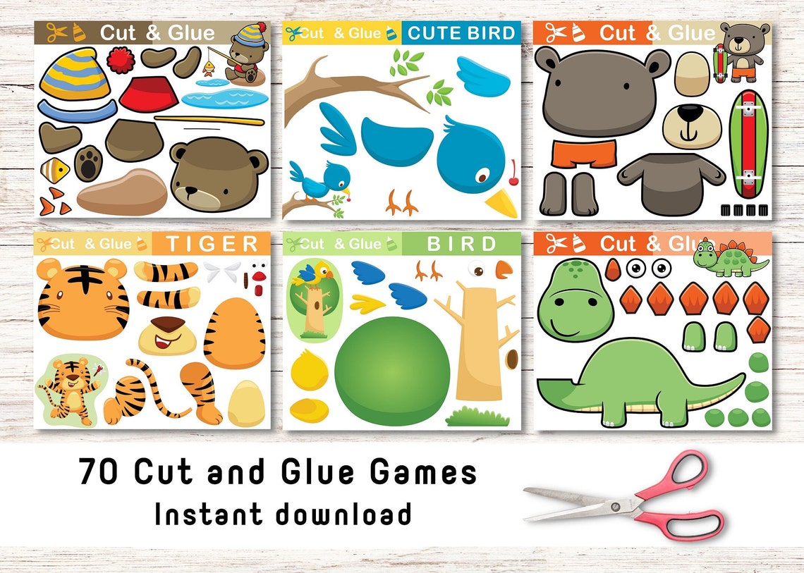 Cut and Glue Games | Printables | Instant Download - Etsy