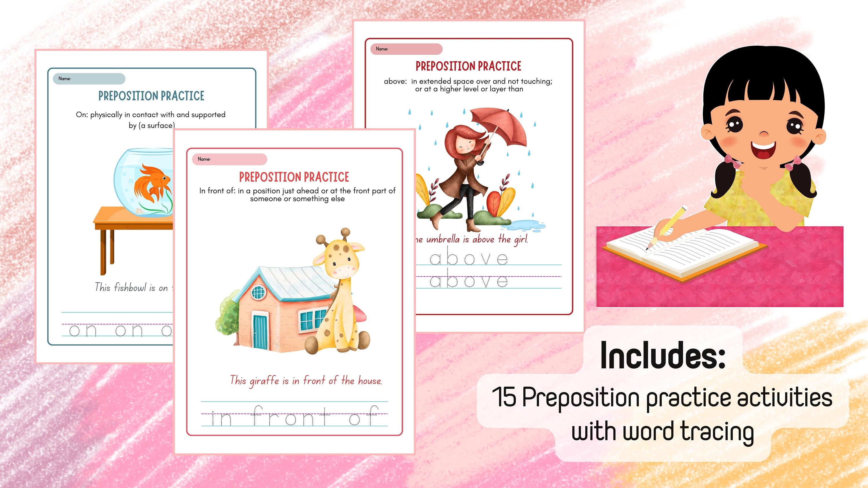 30 Sight Words Prepositions Worksheets Printable Workbook - Etsy