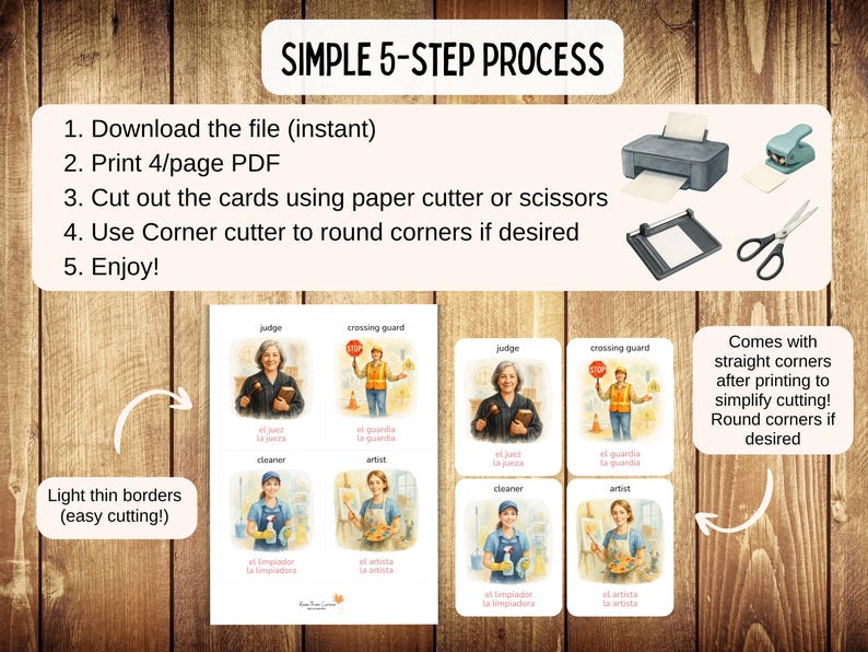 108 Bilingual Professions Flashcards | English - Spanish | Occupations ...