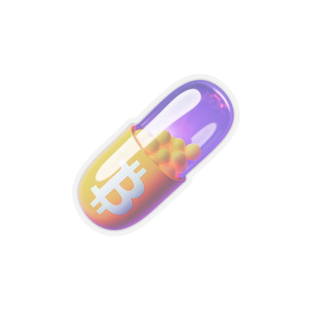 Bitcoiner's Choice - Premium Orange Pill Bitcoin Sticker, Kiss-cut ...