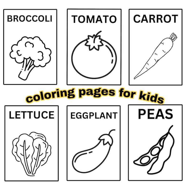 Vegetable Coloring Pages Best for Kids , Preschool and Toddlers ...