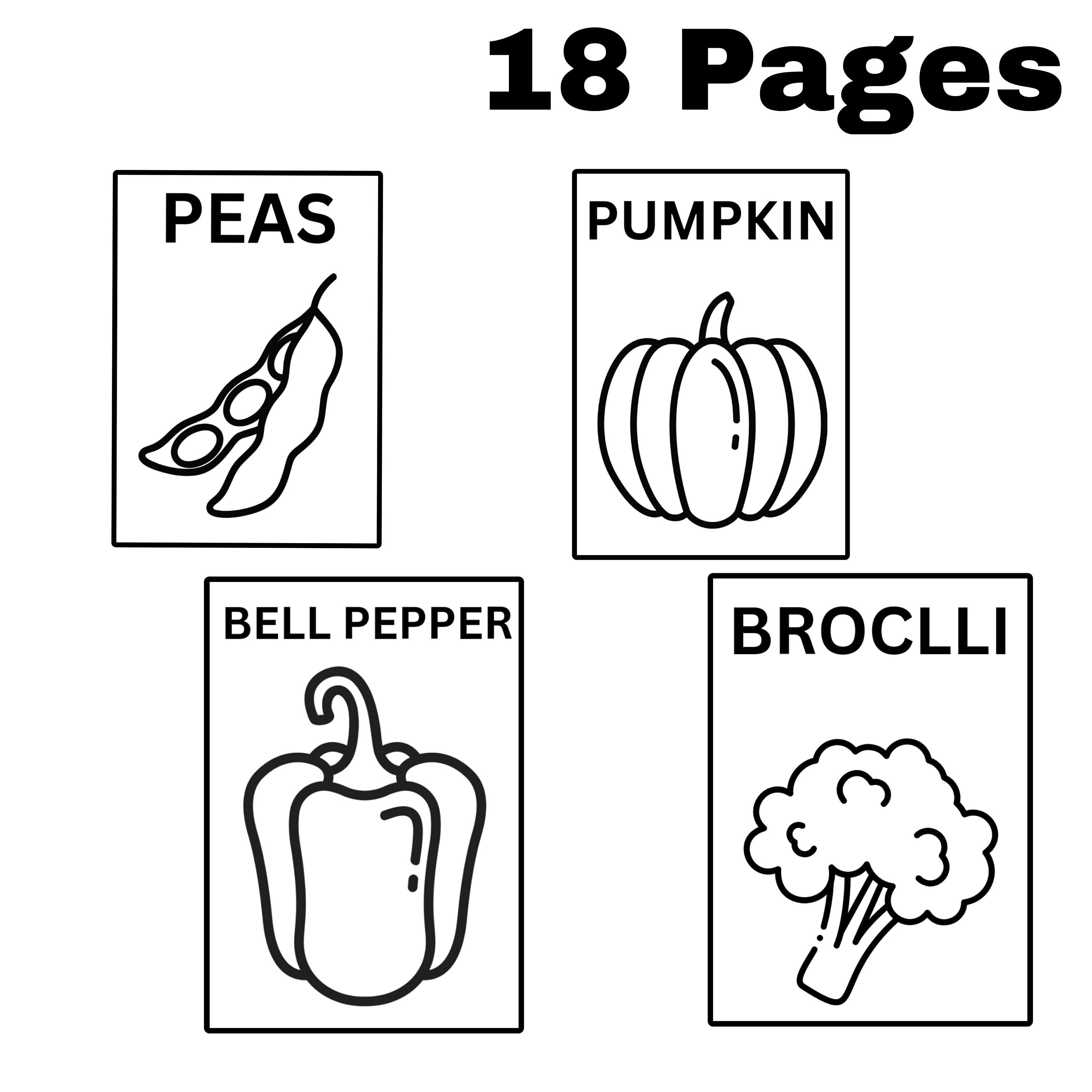 Vegetable Coloring Pages Best for Kids , Preschool and Toddlers Digital ...