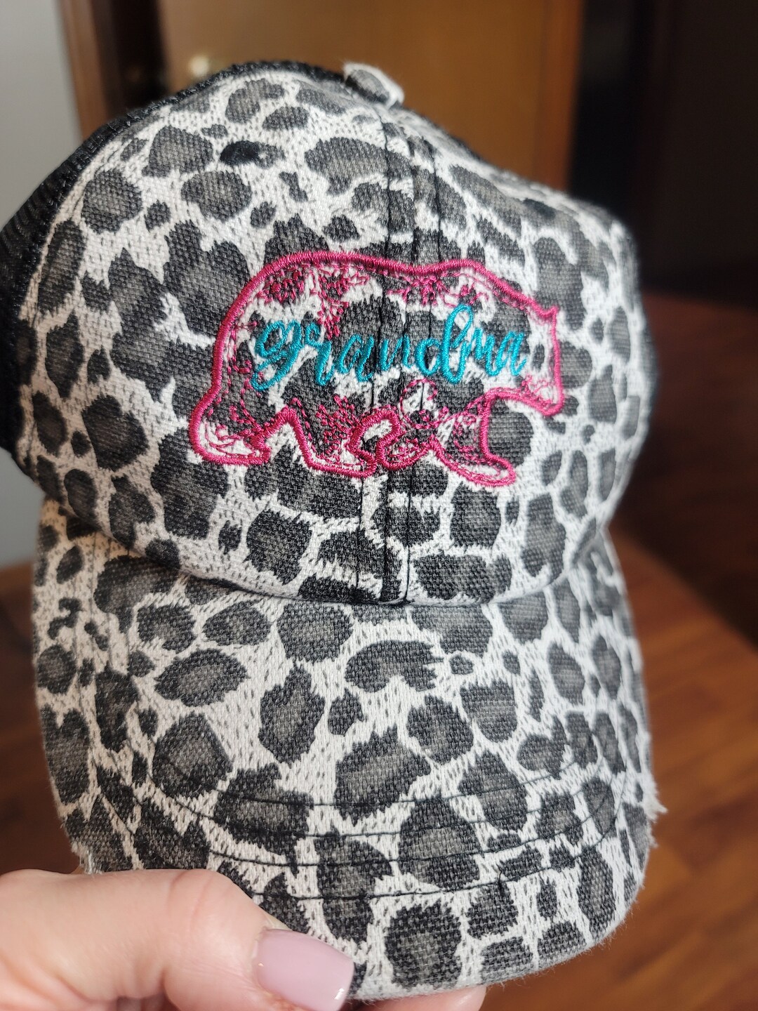 Leo Grandma Bear Embroidered Ponytail Cap - Etsy