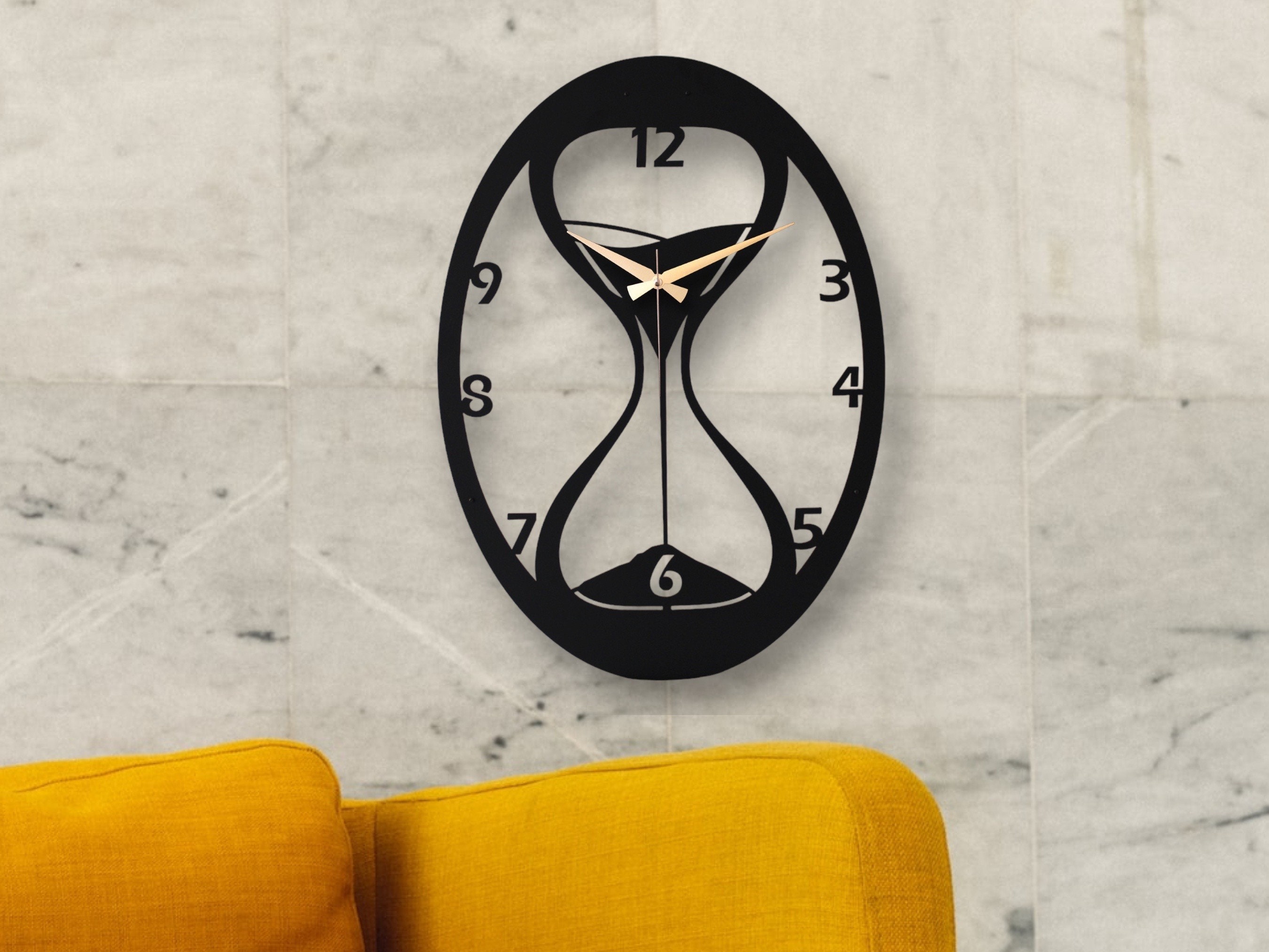 Unique Design Metal Wall Clock Hourglass Metal Wall Clock - Etsy