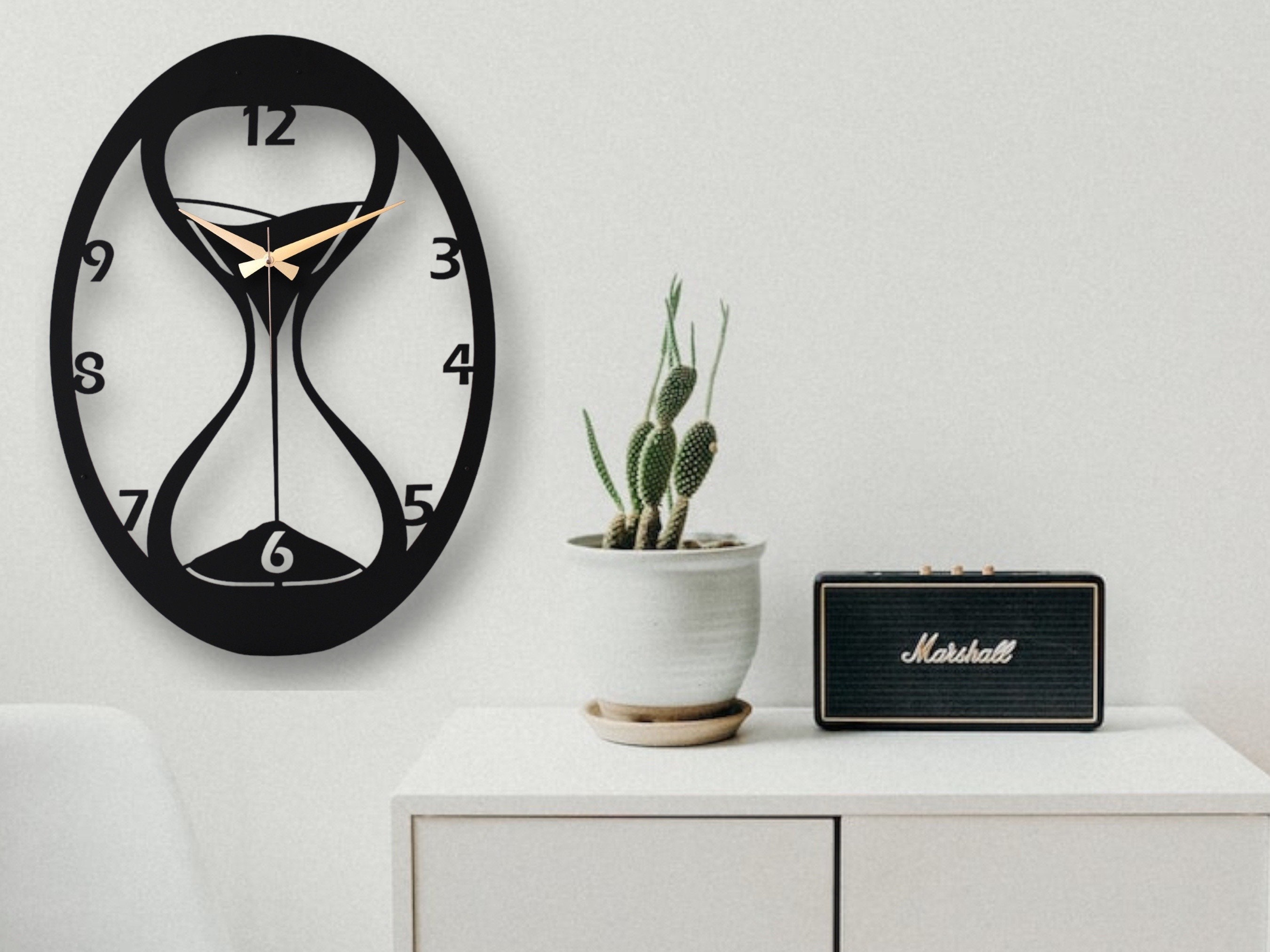 Unique Design Metal Wall Clock Hourglass Metal Wall Clock - Etsy