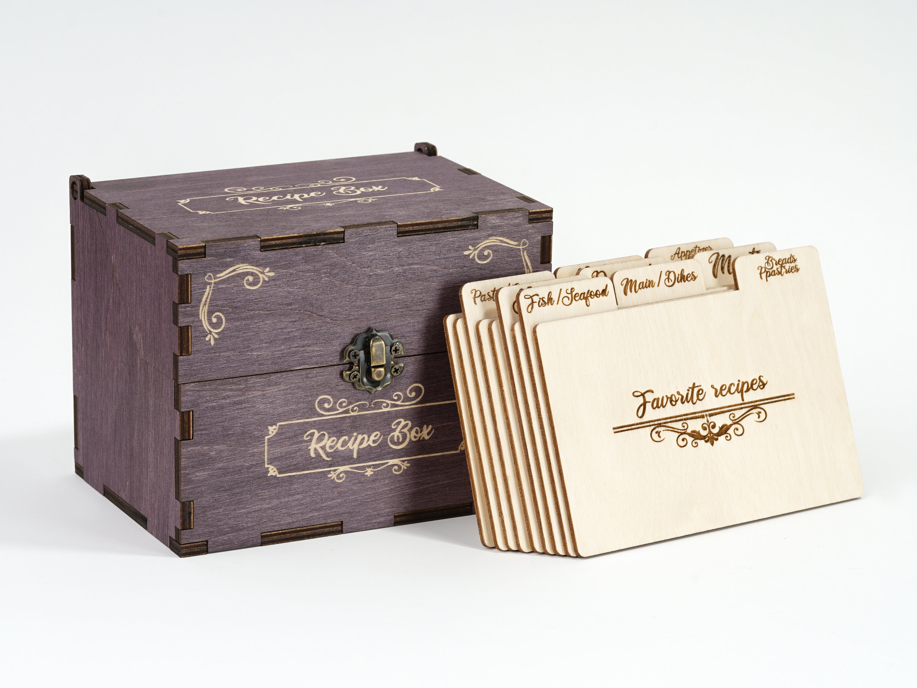 Wood Recipe Boxes for 4x6 Cards Kitchen Recipe Storage Box - Etsy