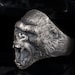 Silver Angry Gorilla Ring, African Gorilla Men Ring, Men Ring, Unique ...