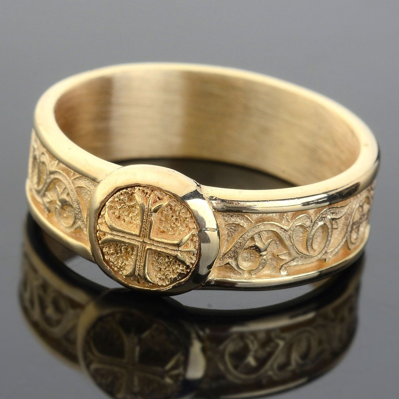 Christian Gold Ring for Men - Etsy