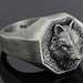 Sterling Silver Octagon Pinky Ring, Howling Wolf Man Ring, 3d Animal ...