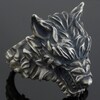 Wolf Signet Ring 925 Sterling Silver Fierce Howling Wolf Face With ...