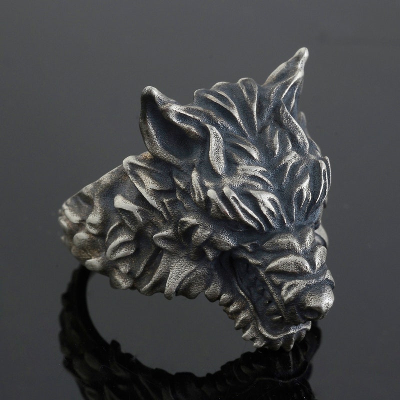 Wolf Ring - Etsy