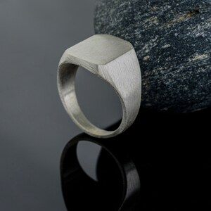 Sterling Silver Handmade Mens Ring, Rectangle Signet Ring, Man Ring ...