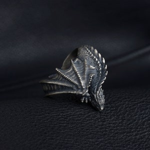 Winged Dragon Ring, Gothic Animal Ring - Etsy