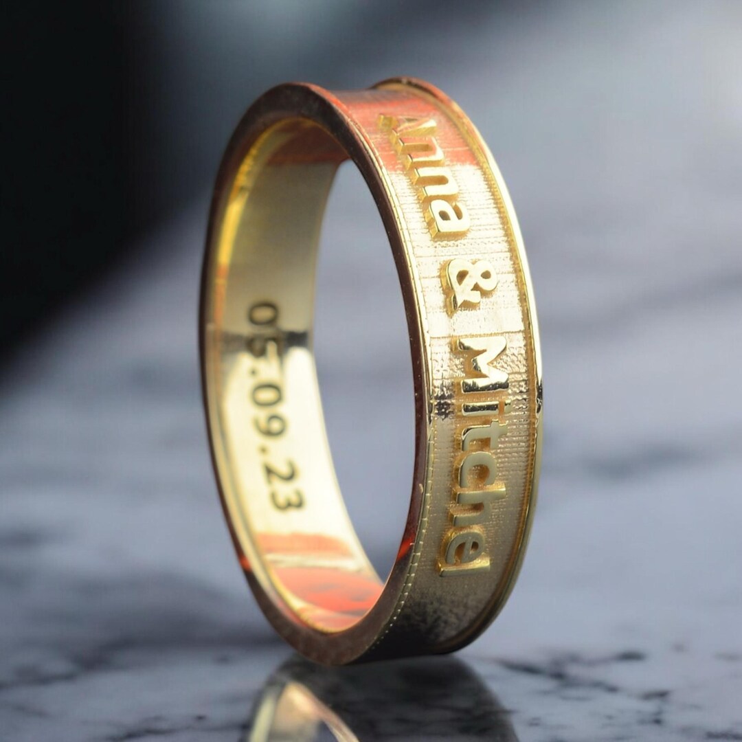 10k Gold Name Ring, Personalized Ring for Your Loved One, Custom ...