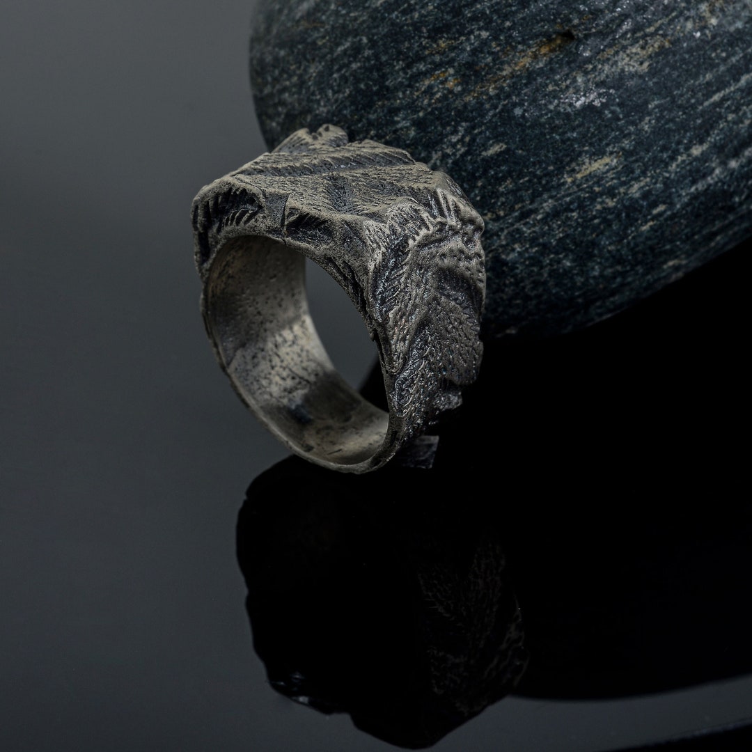 Silver Engraved Men Ring, Sterling Silver Handmade Ring, Mens Ring ...