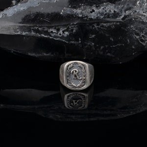 Silver Letter Ring, Custom Personalized Ring ,man Pinky Ring, Initial ...