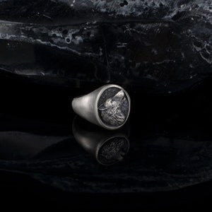 Silver Wolf Men Ring, Signet Pinky Ring, Mens Ring, Unique Ring for Man ...