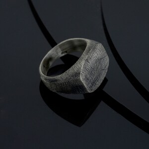 Handmade Rectangle Sterling Silver Mens Signet Ring - Etsy