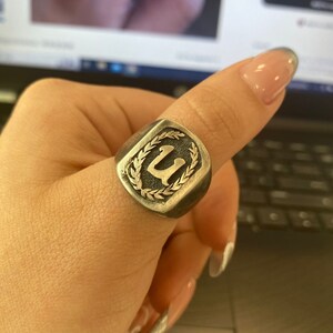 Silver Letter Ring, Custom Personalized Ring ,man Pinky Ring, Initial ...
