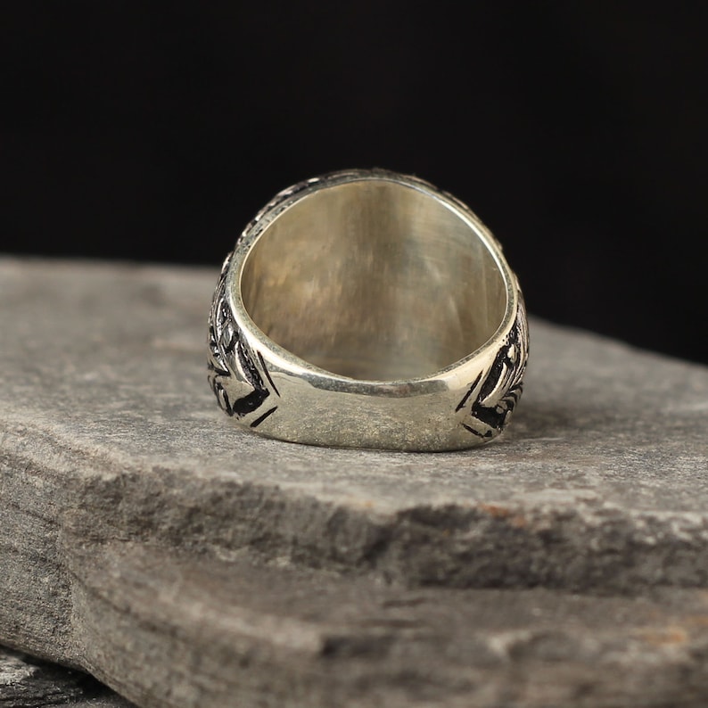 Yggdrasil Oxidized Silver Signet Ring, Family Tree Design - Etsy