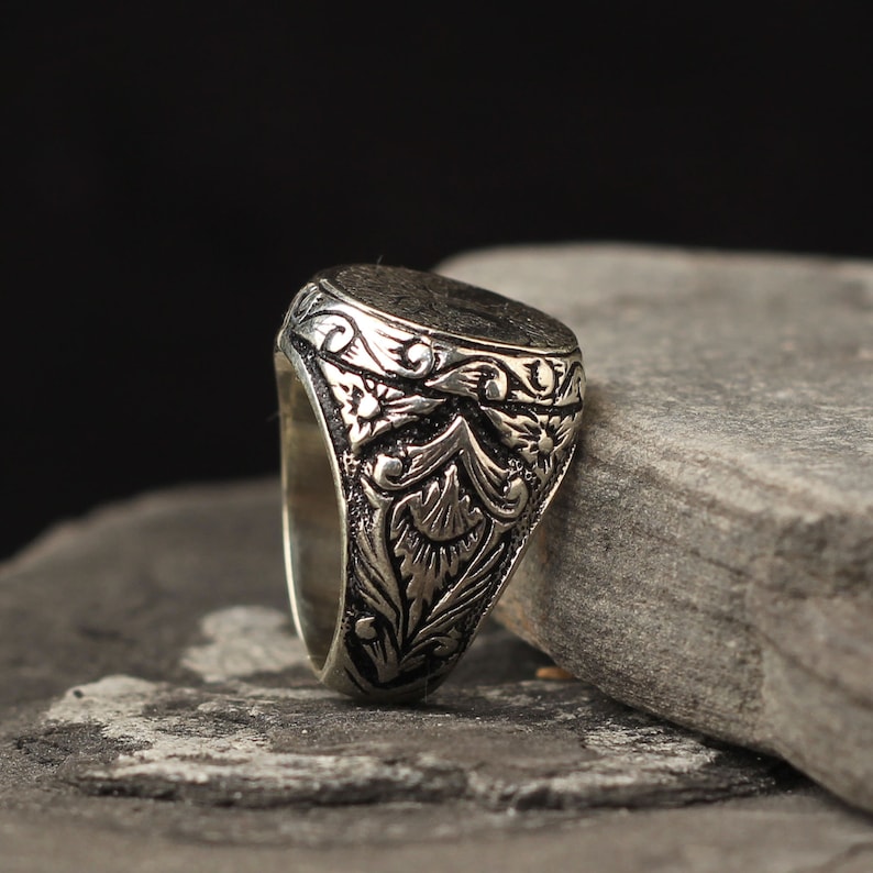 Yggdrasil Oxidized Silver Signet Ring, Family Tree Design - Etsy