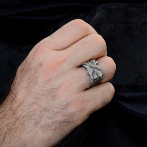 Handmade Oxidized Silver Engraved Ring, Gothic Vintage Style - Etsy