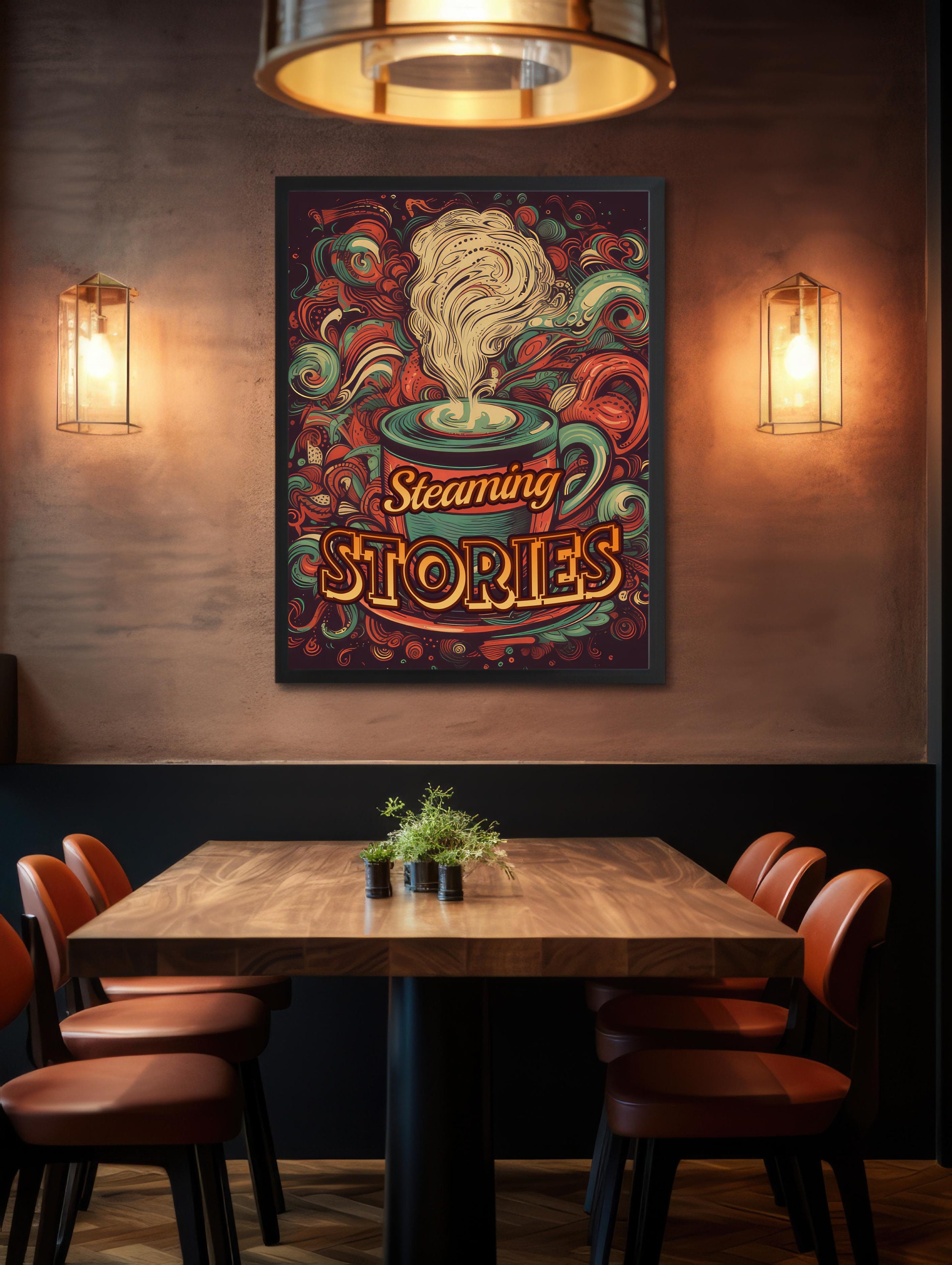 Coffee Poster, Modern Quote Print, Printable Wall Art, Vintage Poster ...