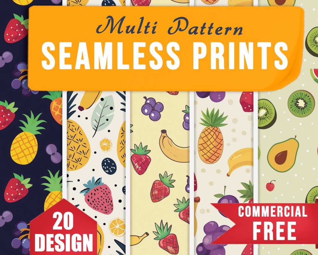 Food Digital Paper Patterns, 20 Seamless Commercial Use Instant ...