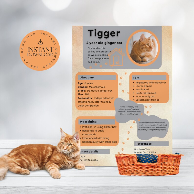 Pet Resume Template for Rental Application INSTANT DOWNLOAD, Renting ...