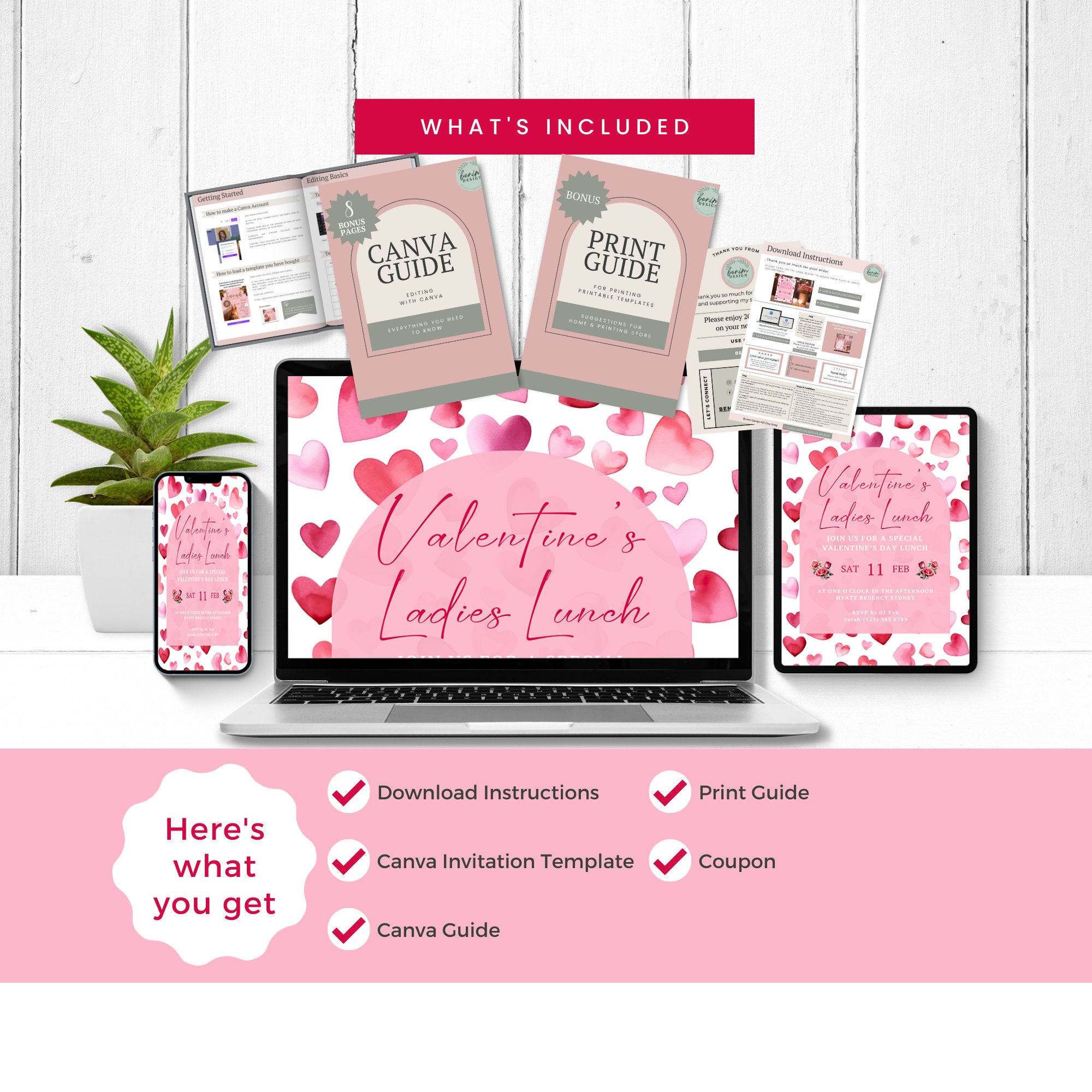 Valentine’s Day Lunch Invitation INSTANT DOWNLOAD, Female Invite ...