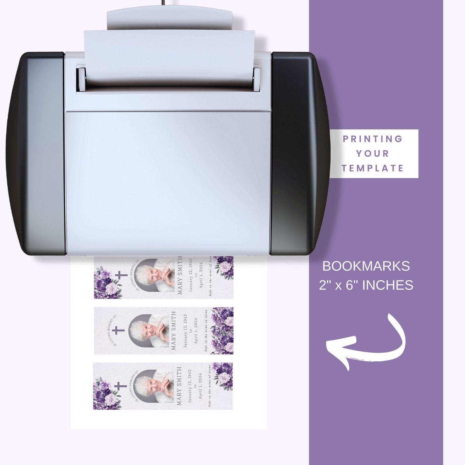 Funeral Bookmark INSTANT DOWNLOAD, Editable Religious Memorial Card ...