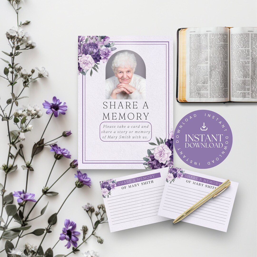 Share a Memory Sign and Card INSTANT DOWNLOAD, Favorite Memory Template ...