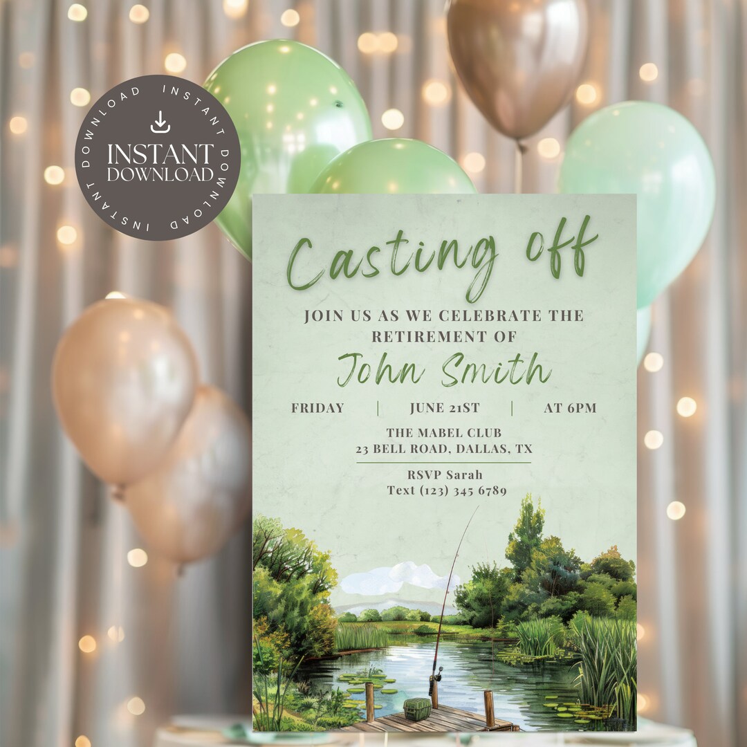 Retirement Party Invitation INSTANT DOWNLOAD, Personalized Male ...