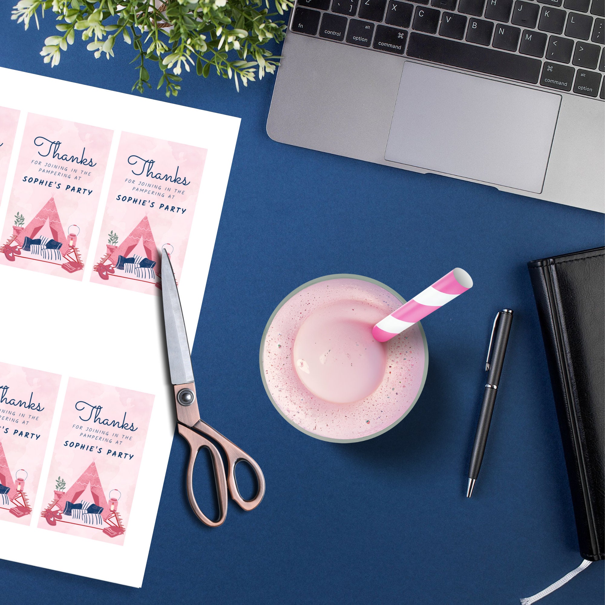 Pamper 13th Birthday Thank You Tag INSTANT DOWNLOAD, Favor Labels ...
