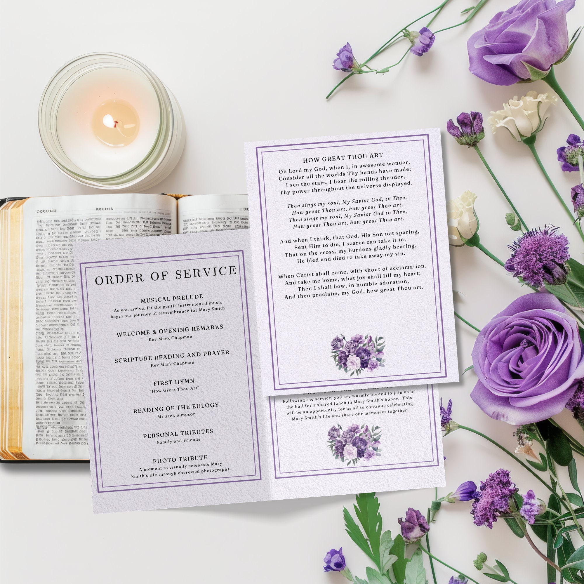 Funeral Program INSTANT DOWNLOAD, Religious Editable Order of Service ...