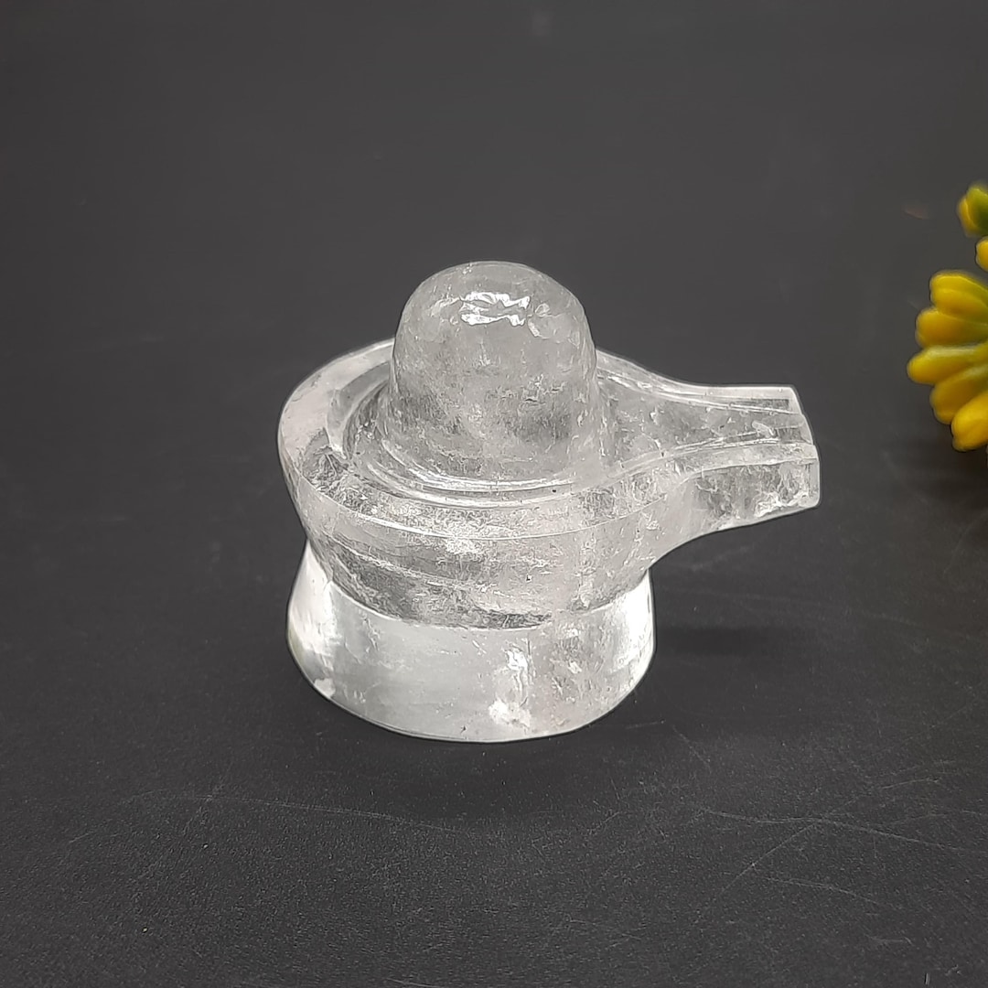 Clear Quartz Sphatik Shivling – Natural Crystal Shiva Idol, Pooja Decor ...