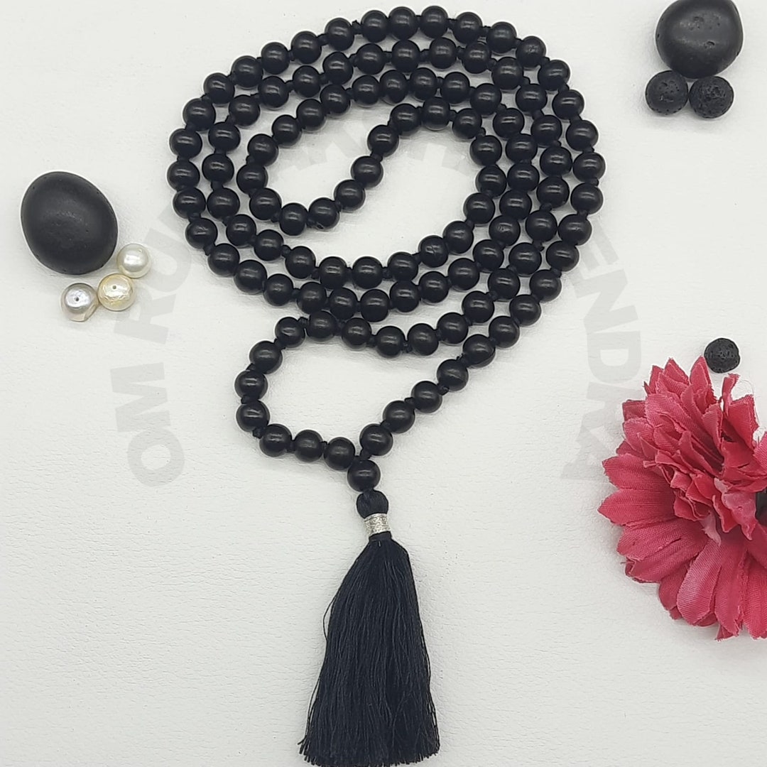 Original Ebony Wood Mala, Natural Karungali Mala Indian Origin, Rosary ...