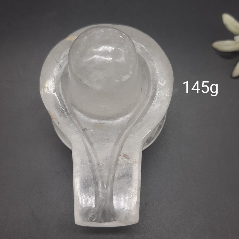 Natural Sphatik Shivling - Clear Quartz Crystal Shiva Lingam for Spiritual Healing and ...